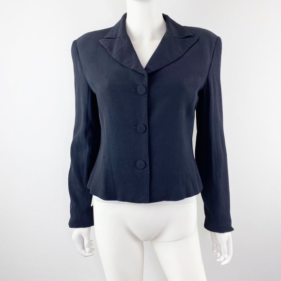 Emporio Armani | Jackets & Coats | Vintage Emporio Armani Navy Blue Blazer Jacket Womens Size S ...